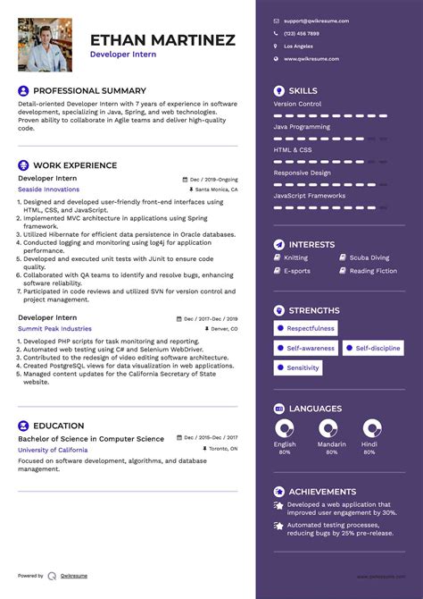 10 Developer Intern Resume Samples And Templates For 2025