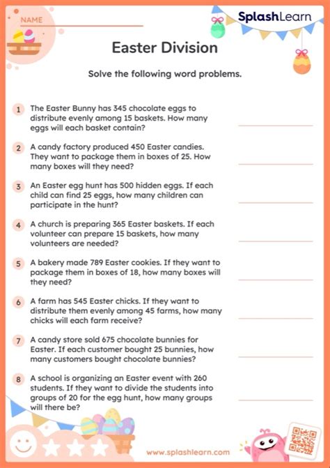 Division Word Problems Worksheets Free And Printable Splashlearn
