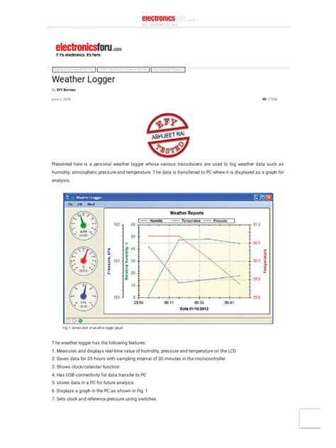 Weather Logger Detailed Electronics Project With Source Code Pdf Rectifier Electrical