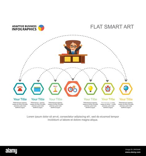 Businessman At Table With Workflow Scheme Vector Illustration Stock Vector Image And Art Alamy