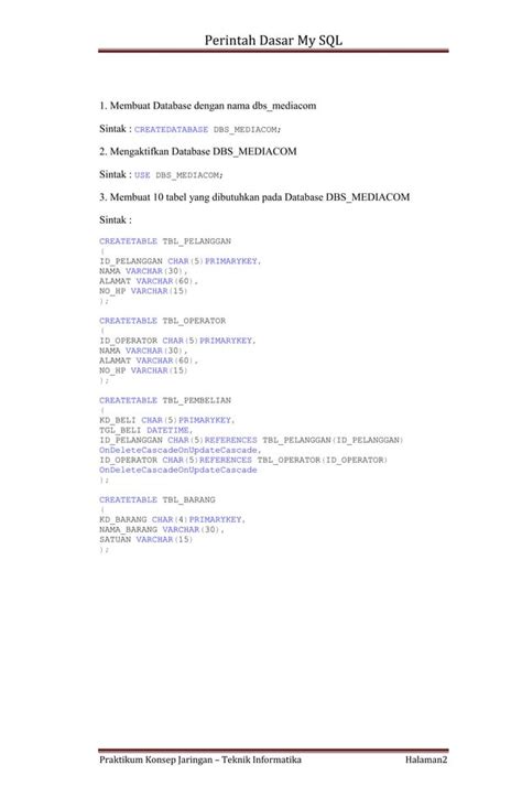 Laporan My Sql Docx