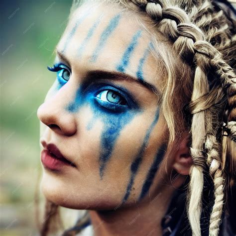 Premium Photo Viking Warrior Woman Looking At Camera 3d Rendering