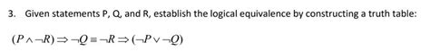 Solved Given Statements P Q And R Establish The Logical Chegg