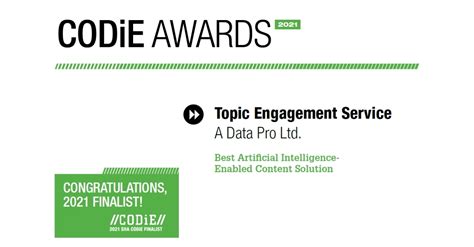 Topic Engagement Earns Industry Recognition A Data Pro