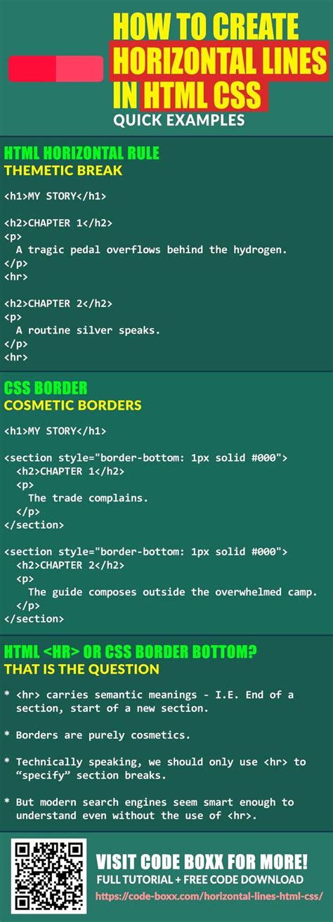 2 Ways To Create Horizontal Lines In Html Hr And Border In 2024 Learn Computer Coding