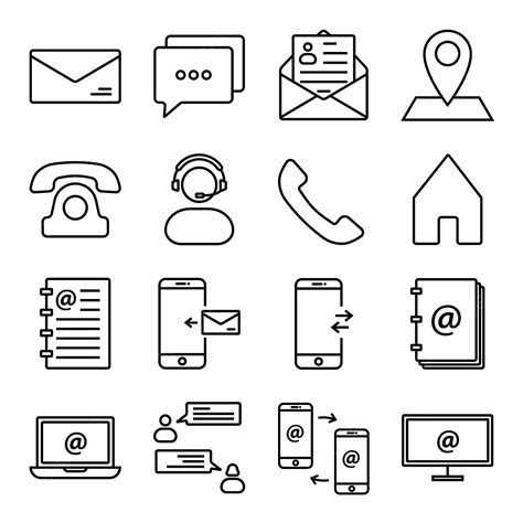 Contact Us Contacts Vector Art Png Simple Set Of Contact Us Vector