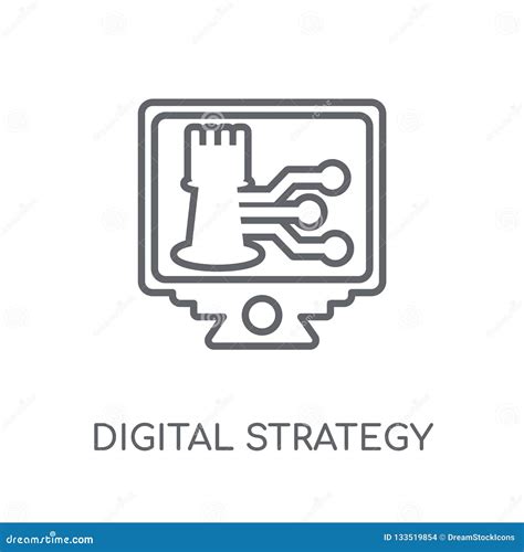 Strategy Linear Icon Modern Outline Strategy Logo Concept On Wh Vector