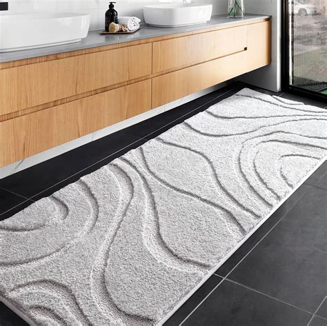 Dexde Bathroom Rugs Runner 24 X 60 Inch Extra Long Bathroom Rug Non Slip Machine Washable Bath