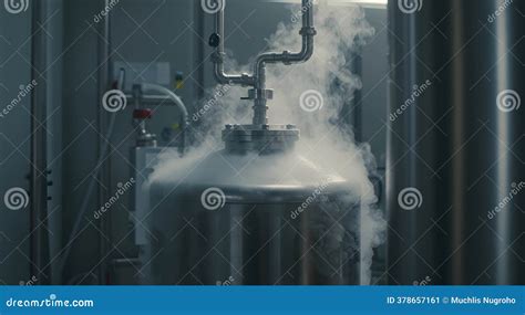 Close Up Of A Cryogenic Freezing Process With Ice Forming In A Lab