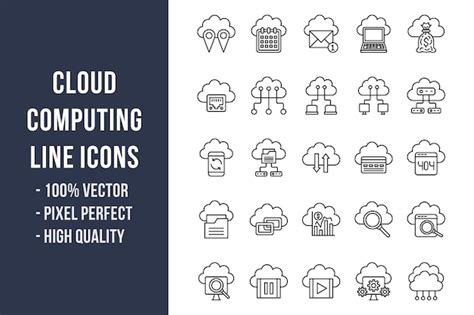 Premium Vector Cloud Computing Line Icons