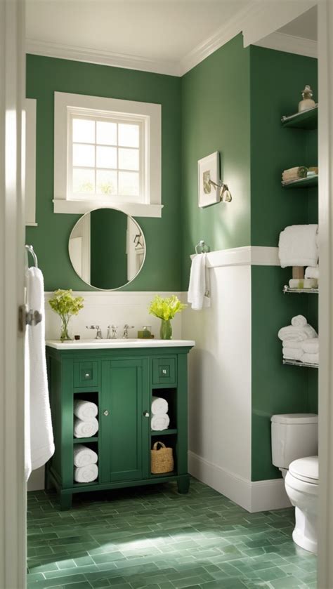 How Would I Style A Hunter Green Bathroom