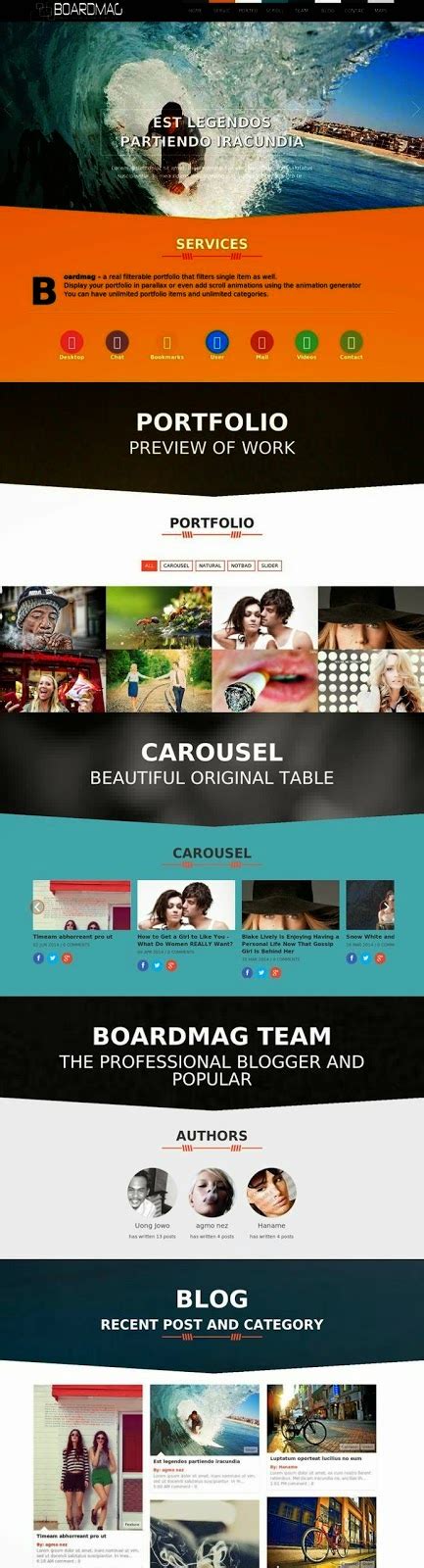 boardmag responsive parallax blogger template