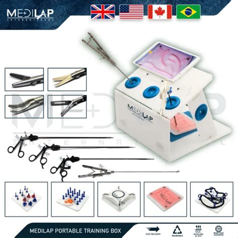 Portable Laparoscopy Trainer Simulator Laparoscopic Training Practice Box 132499 Picclick Au