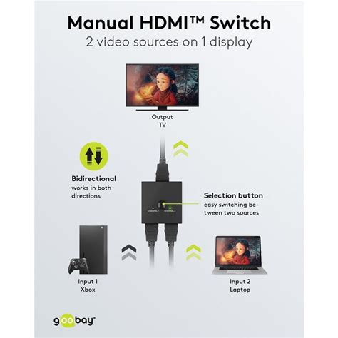 Goobay Manual HDMI Switch To Black