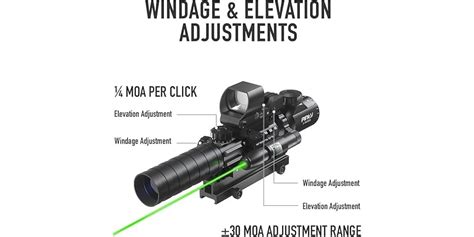 Pinty Rifle Scope Red Dot Laser Combo