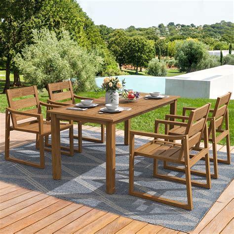 Dycanpo Outdoor Dining Table And Chairs 5 Piece Setweather Resistant