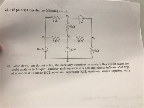 Solved Consider The Following Circuit Write Down But Do Chegg