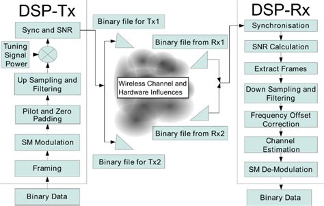 block diagram of signal processing modules implemented at the