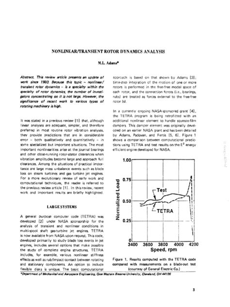 Nonlinear Or Transient Rotor Dynamics Analysis Pdf