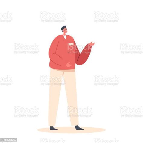 고립된 미소 짓는 세일즈맨 캐릭터는 전문적으로 옷을 입고 고객을 도울 준비가 되어 있습니다 그는 자신감과 매력을 발산합니다 경영자에 대한 스톡 벡터 아트 및 기타 이미지