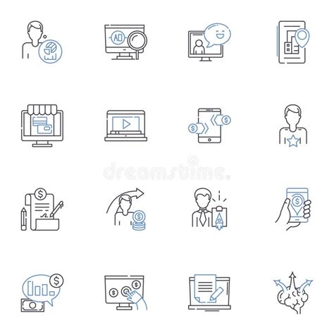 Startup Procedure Line Icons Collection Onboarding Launch Initiation Commencement