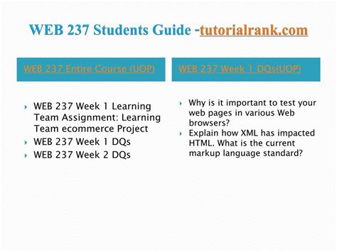 Ppt Web 237 Course Success Begins Powerpoint