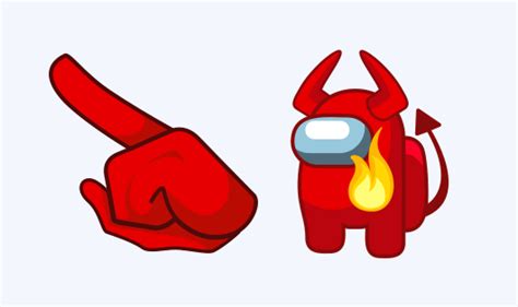 Custom Cursor Custom Cursor Among Us Red With Devil Horns Character Cursor Space
