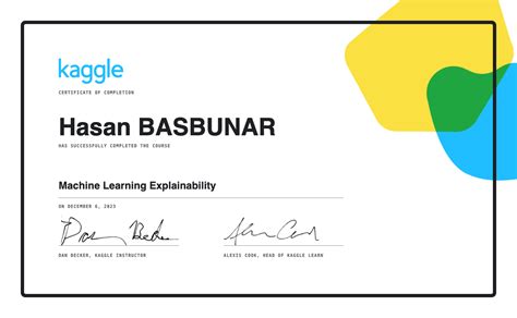 hasan basbunar completed the machine learning explainability course on