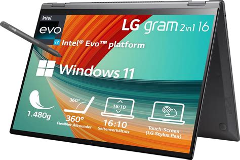 2023 LG Gram 16 Zoll Ultralight 2-in-1 Convertible Notebook & Tablet ...