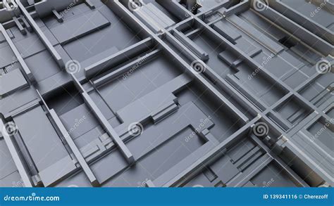 3d Render Abstract Technology Background With Cubes Stock Illustration