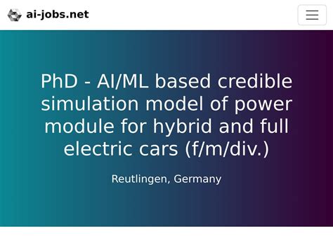 [hiring] phd ai ml based credible simulation model of power module