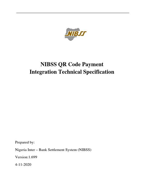 Nibss Qr Code Payment Integration Technical Specification V1 699