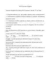 Mastering PICO Questions A Template For Effective Research Course Hero