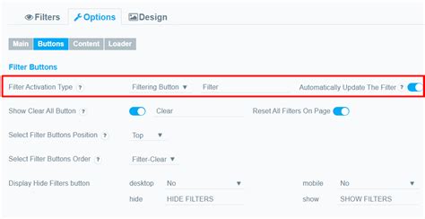 Clear All Clear Block And Filtering Buttons WBW