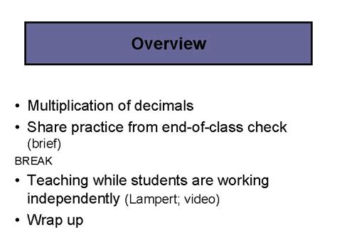 Overview Multiplication Of Decimals Share Practice From Endofclass