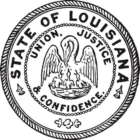 Vintage Illustration Of The Louisiana State Seal Engraving Vintage Justice Vector Engraving