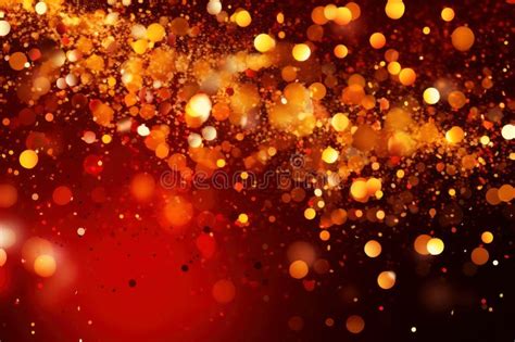Captivating Swirl Of Golden Particles Floating In The Air Creating A Magical Bokeh Stock