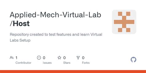 GitHub Applied Mech Virtual Lab Host Repository Created To Test Features And Learn Virtual