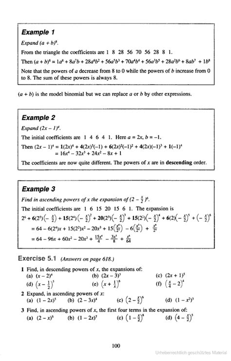 Solution Igcse Additional Mathematics Binomial Theorem Binomial