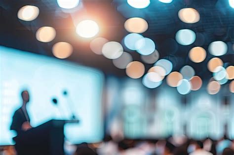 Business People At Conference Event Blur Blur Background Premium Ai