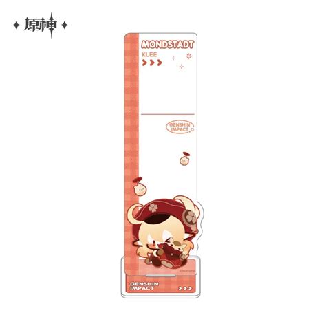 Genshin Impact Chibi Character Sticky Notepad Stand Klee In Stock Starrynumby