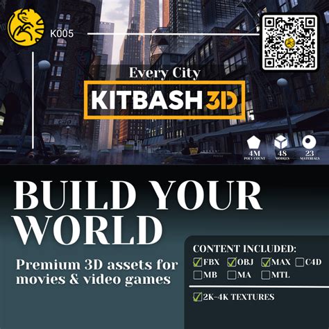 K005 🔥kitbash3d Full Set【every City 500mb】 Kitbash 3d Detail 3d Models 3ds Max Maya