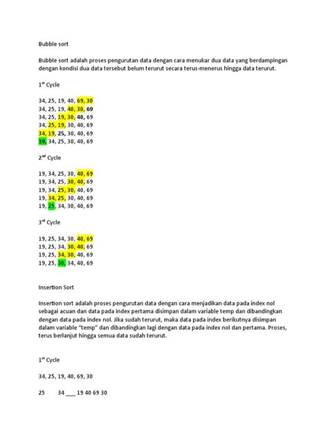 Algoritma Pengurutan Data Bubble Dan Insertion Sort Pdf