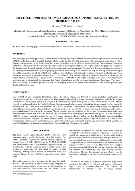Pdf Multiple Representation Databases To Support Visualisation On