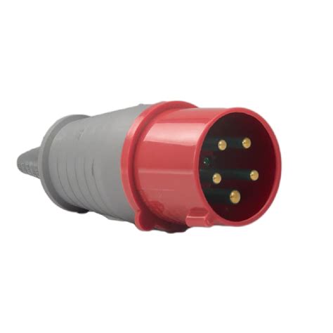 Plug Industrial 16a 3ptn Vermelho 6h 380v Ip44 Soprano Loja Agrometal