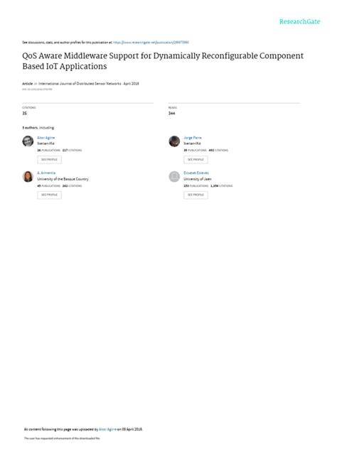 qos aware middleware support for dynamically reconfigurable component