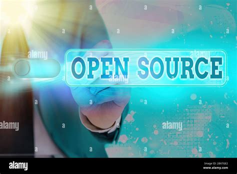 writing note showing open source business concept for contains the