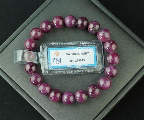 Vòng Đá Ruby Nam Phi Đỏ Tím 9mm Cao Cấp Từ Châu Phi