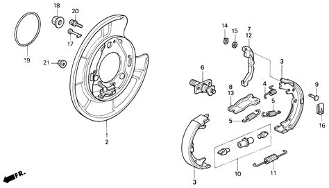 Honda Odyssey Spring B Brake Parking Shoe Brakes 43367 Sx0 J01