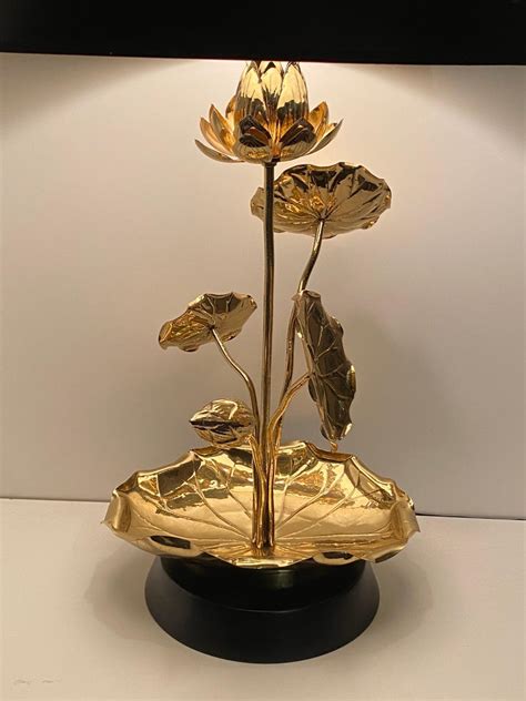 Brass Lotus Lamp By Feldman For Sale At 1stdibs